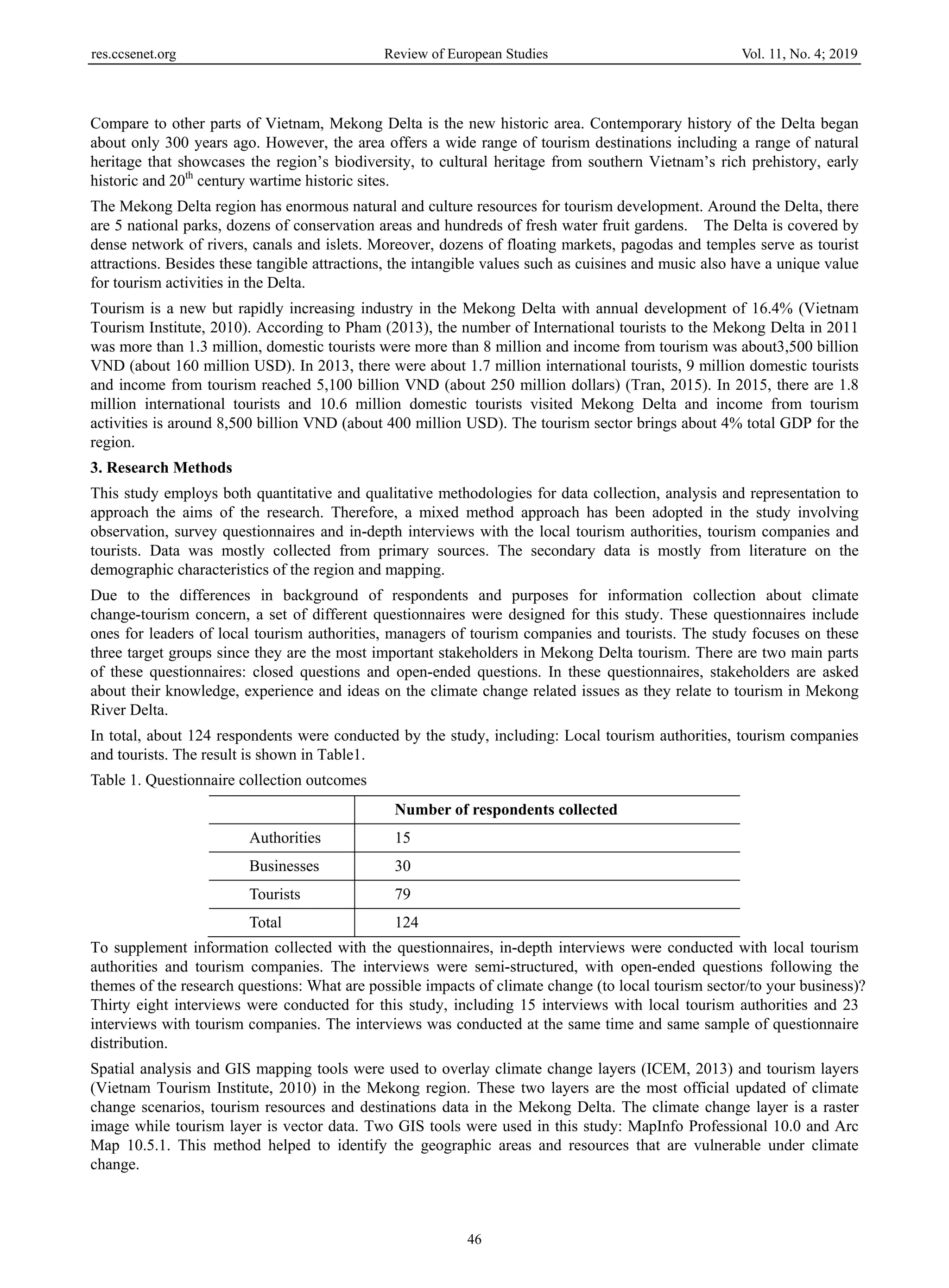 Impact of Climate Change to Tourism Sector in the Vietnamese Mekong Delta (2020) | PDF