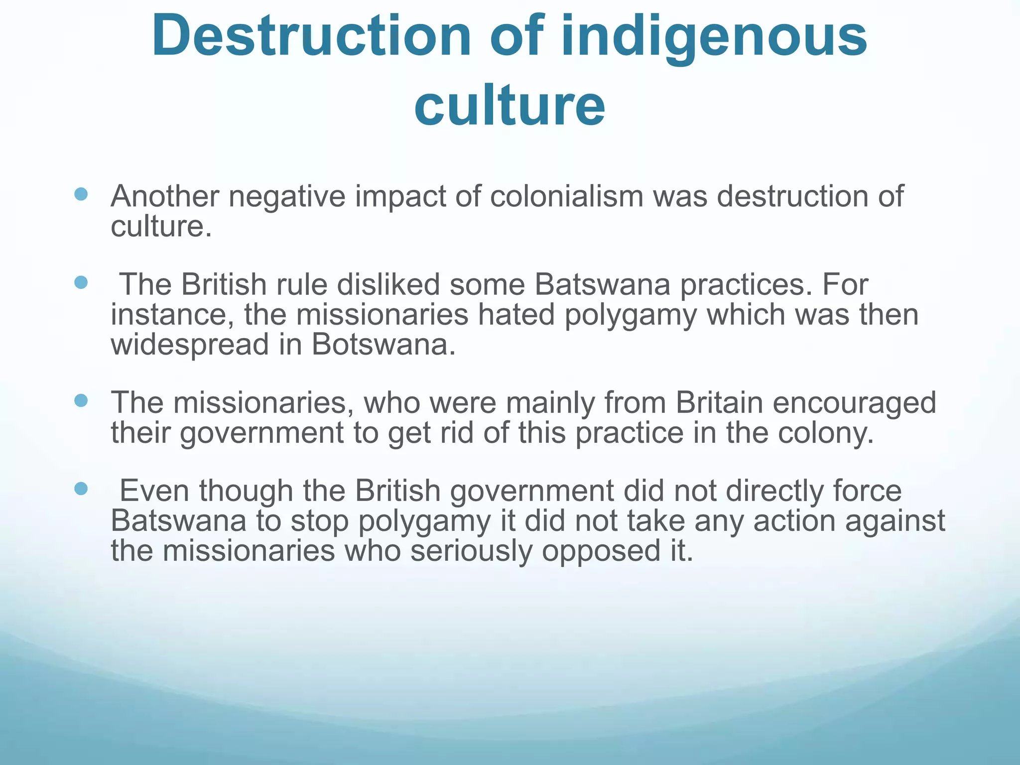 Impact of Colonialism in Botswana | PPTX