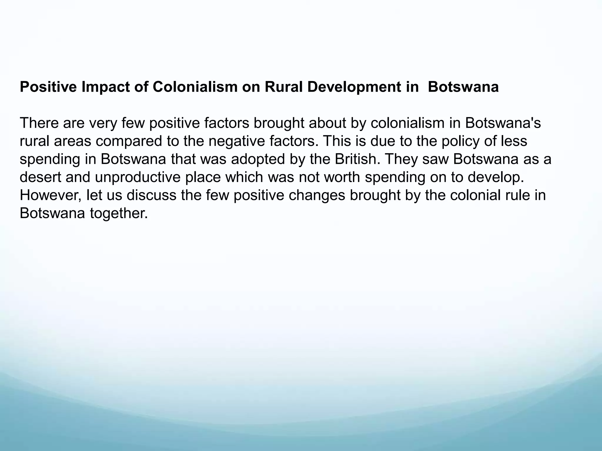Impact of Colonialism in Botswana | PPTX