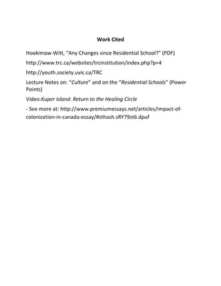 Impact of colonization in canada essay | PDF