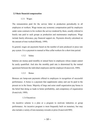 Impact of compensation on employees job performance incase of ...