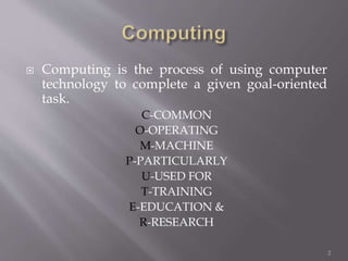 Impact of computing | PPT