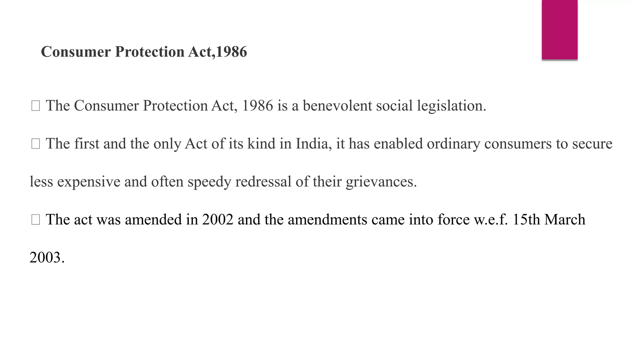 Impact of consumer protection act, 1986 on the buying behavior of consumers | PPT