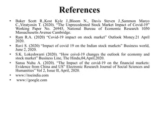 Impact of covid 19 on indian stock market | PPTX