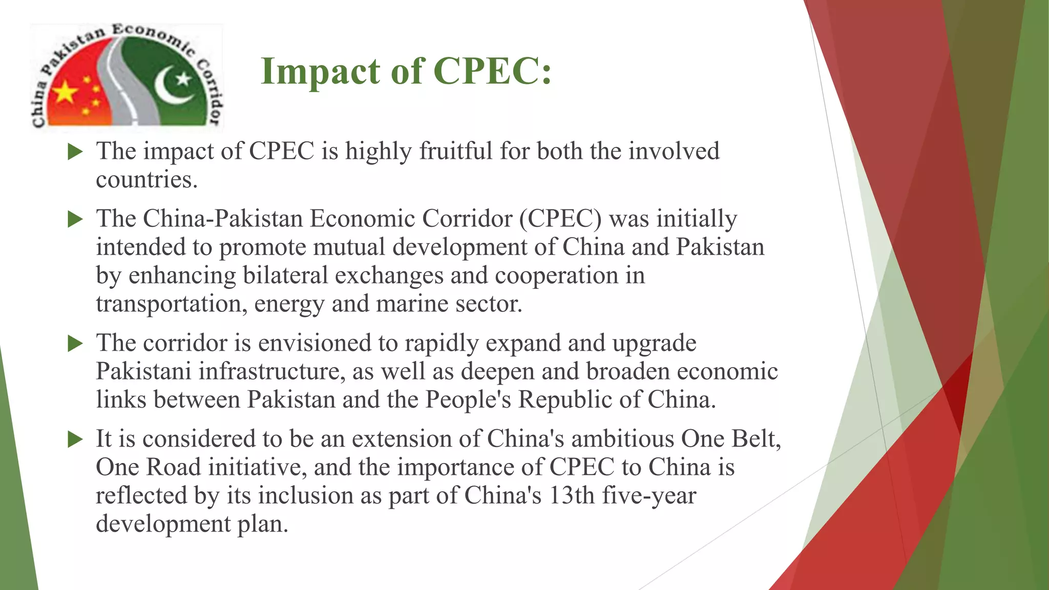 Impact of cpec on pakistan’s gdp | PPT