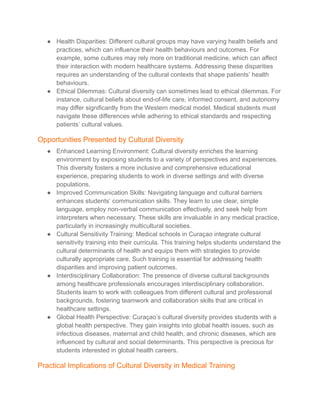 "Impact of Cultural Diversity on Medical Training in Curaçao: A ...