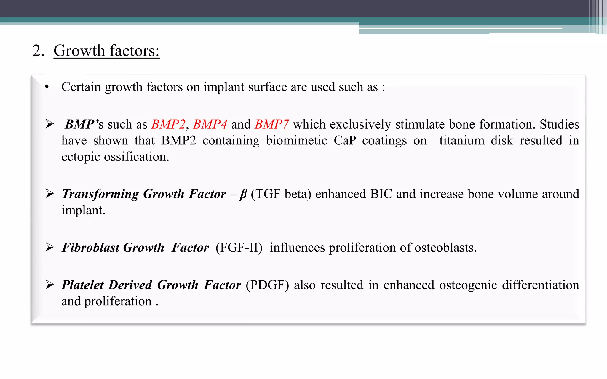 Impact of dental implant surface modifications on Osseo-integration | PPTX