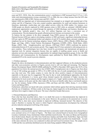 Impact of developments in telecommunications on poverty in nigeria | PDF