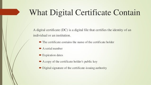 Impact of digital certificate in network security