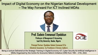 Impact of Digital Economy on the Nigerian National Development – The Way Forward For ICT ...