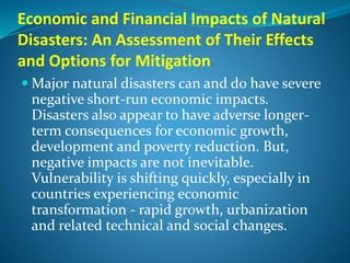 Impact of disaster on social, economic and physical fabric | PPTX ...