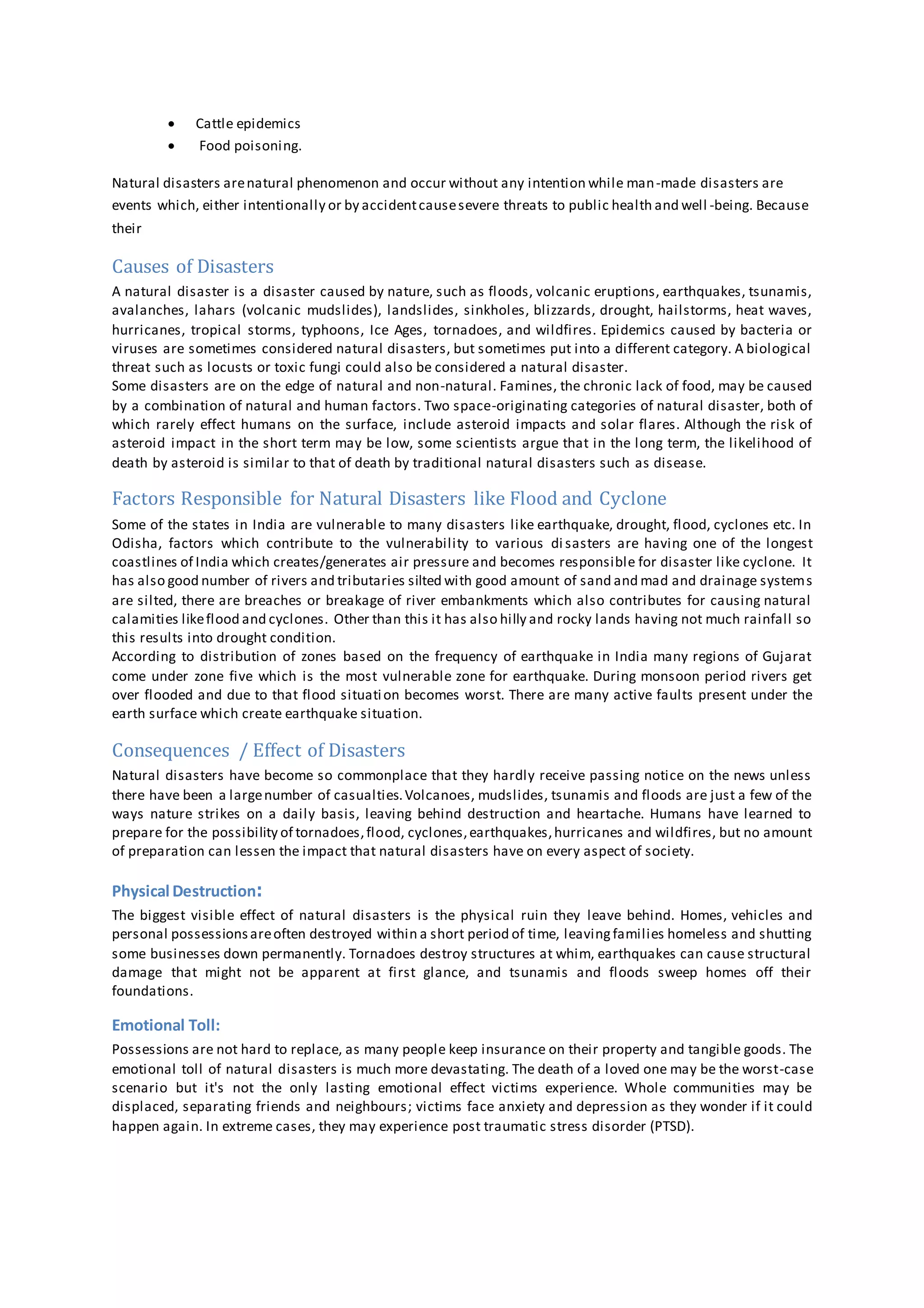 Impact of disasters unit - ii | PDF