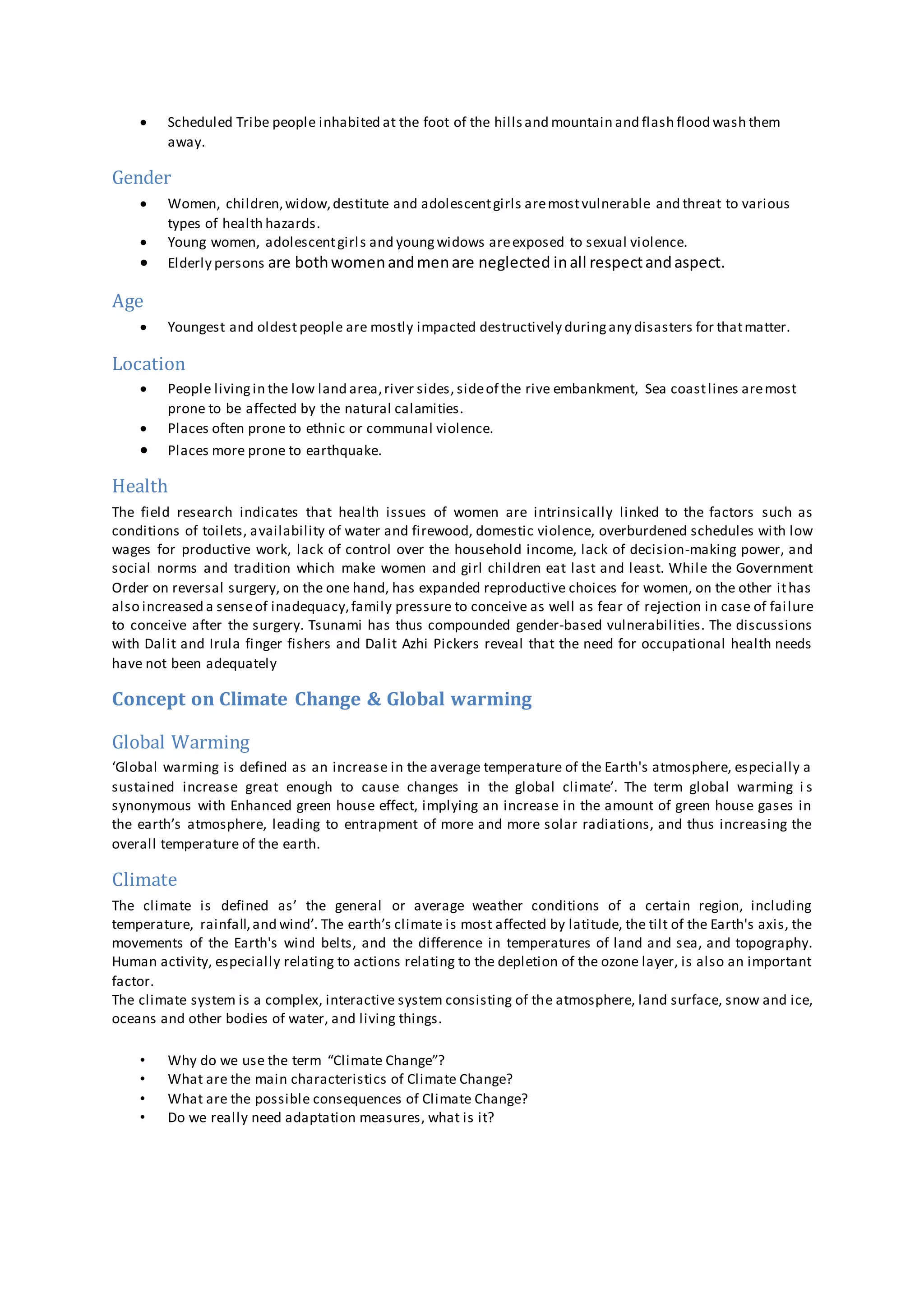 Impact of disasters unit - ii | PDF