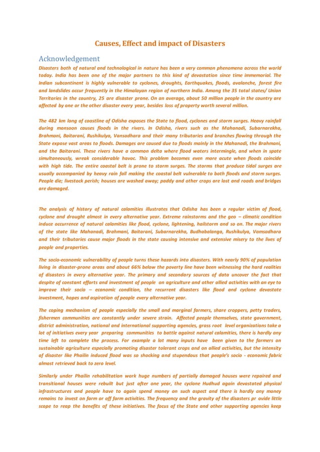 Impact of disasters unit - ii | PDF