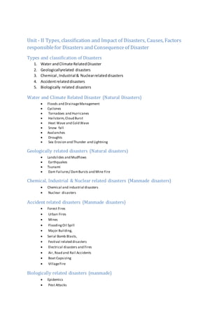 Impact of disasters unit - ii | PDF