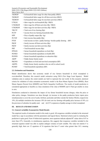 Impact of economic factors changes on paddy farmers | PDF