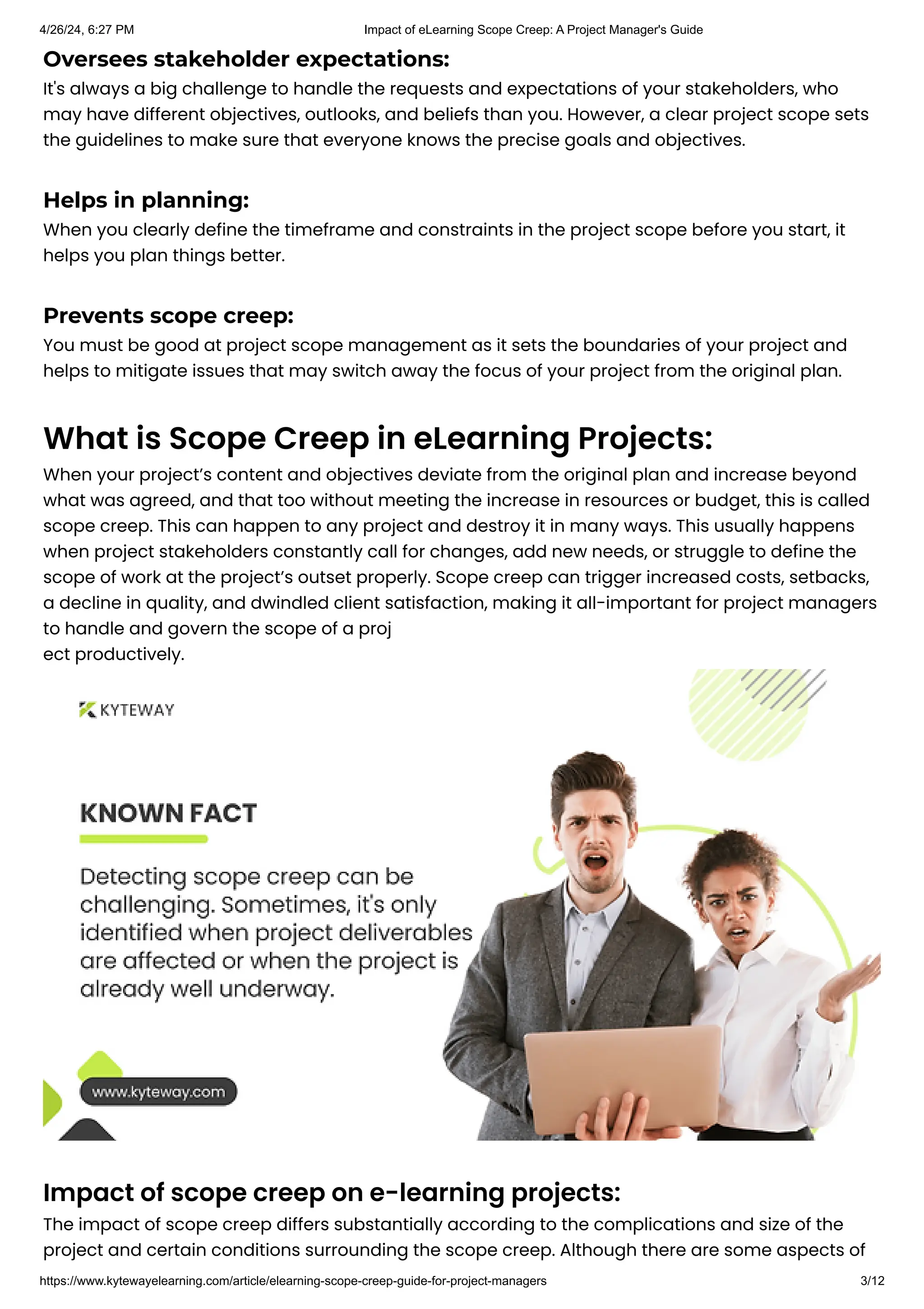 Impact of eLearning Scope Creep_ A Project Manager's Guide | PDF