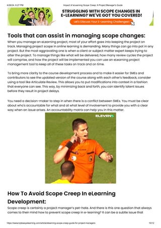 Impact of eLearning Scope Creep_ A Project Manager's Guide | PDF