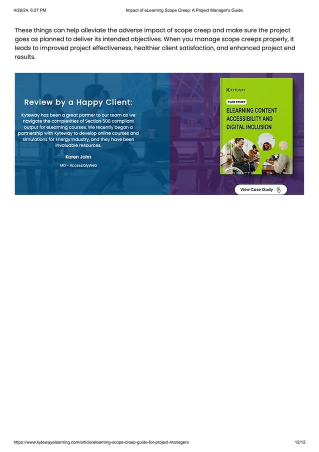 Impact of eLearning Scope Creep_ A Project Manager's Guide | PDF