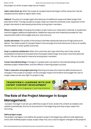 Impact of eLearning Scope Creep_ A Project Manager's Guide | PDF
