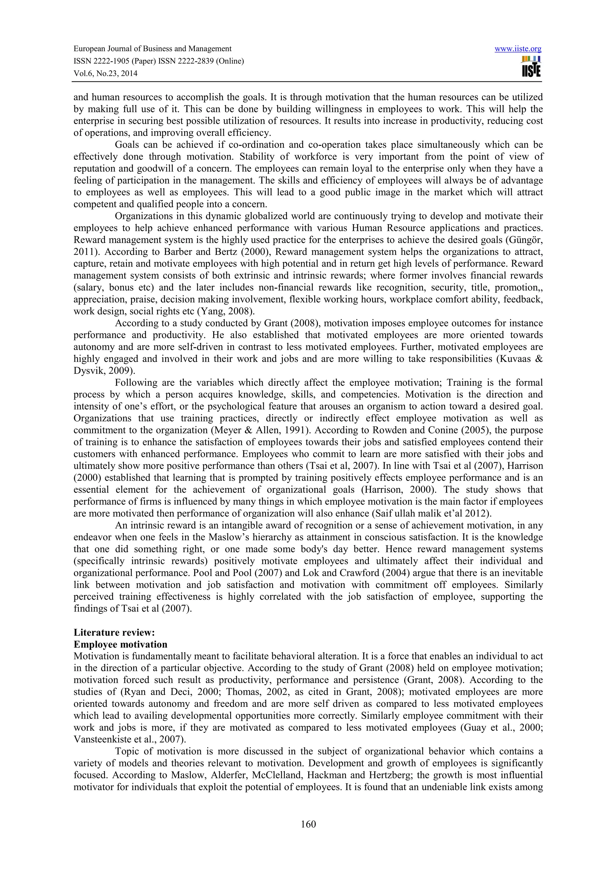 Impact of employee motivation on employee performance | PDF