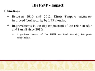 The Impact of Ethiopia’s Productive Safety Nets Programme: 2006-2012 | PPTX