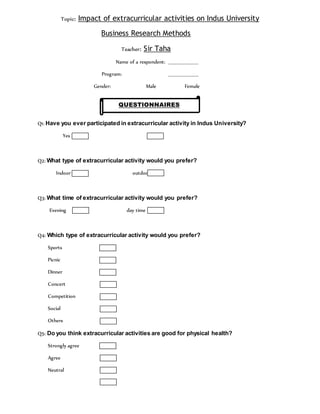 Extracurricular activities | DOCX