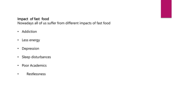 Impact of fast food | PPT