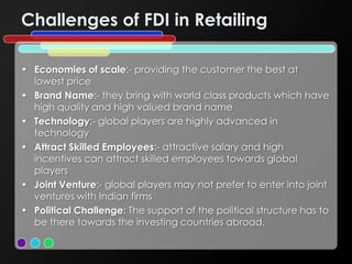 Impact of FDI in Retail Sector | PPTX