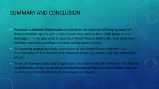 Impact of financial intermediaries on economy | PPT