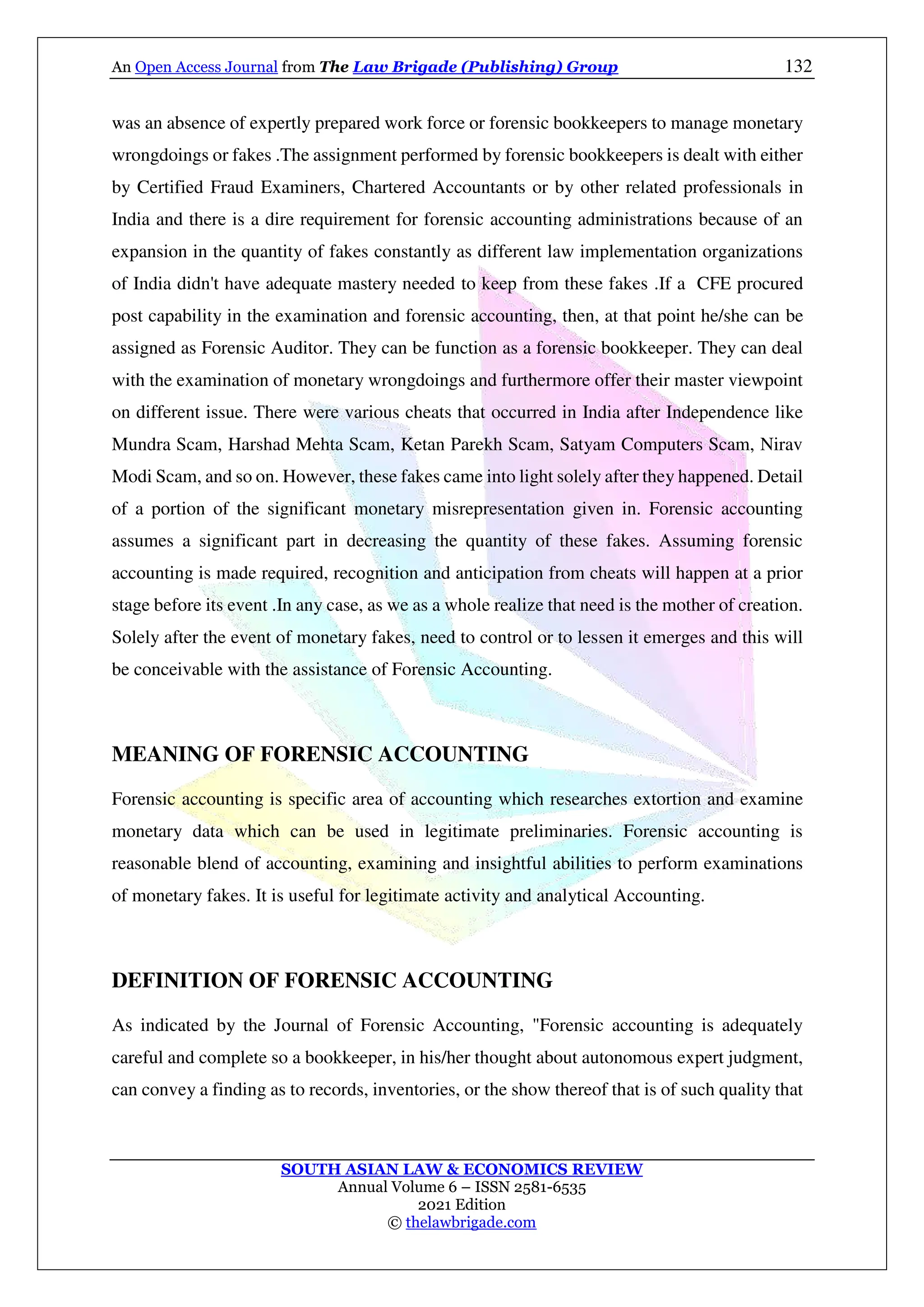 IMPACT OF FORENSIC ACCOUNTING ON INDIAN INDUSTRY | PDF | Business Accounting & Finance | Business