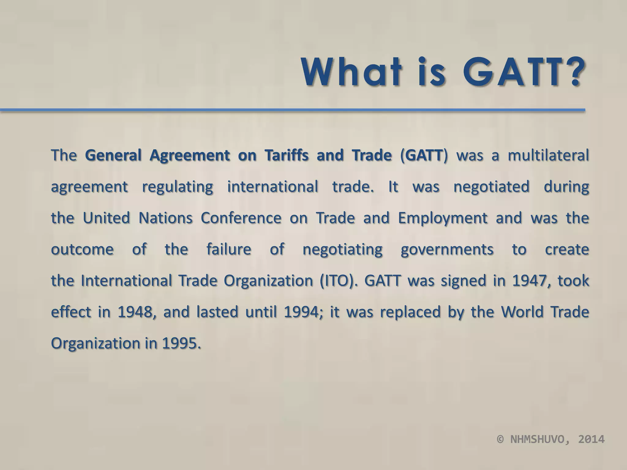 Impact of gatt (wto) in india & opportunity for bangladesh | PPTX