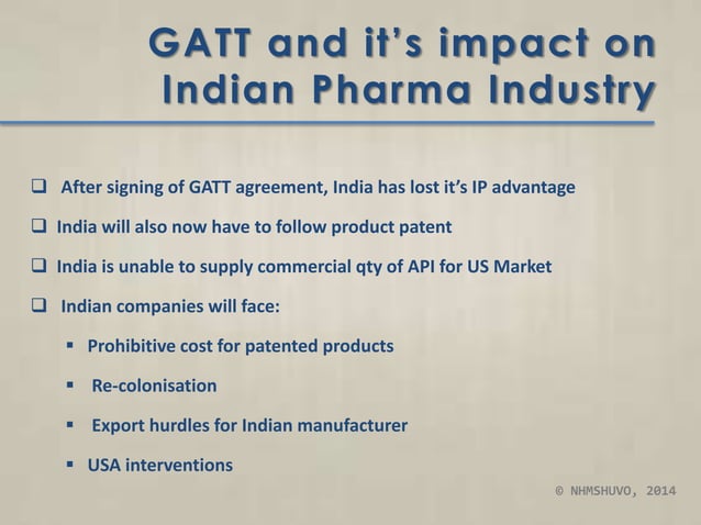 Impact of gatt (wto) in india & opportunity for bangladesh | PPT