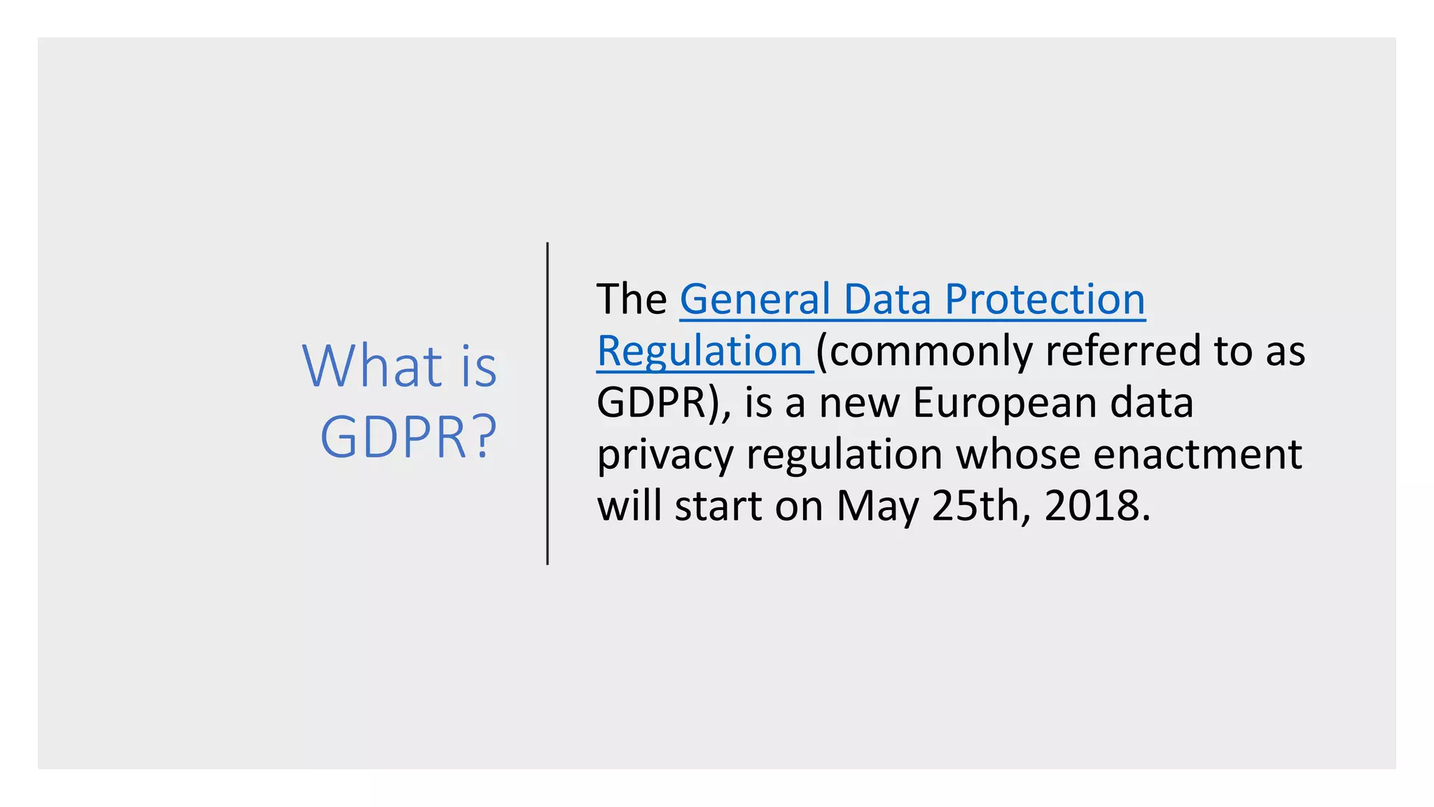 Impact of GDPR on Data Collection and Processing | PPTX