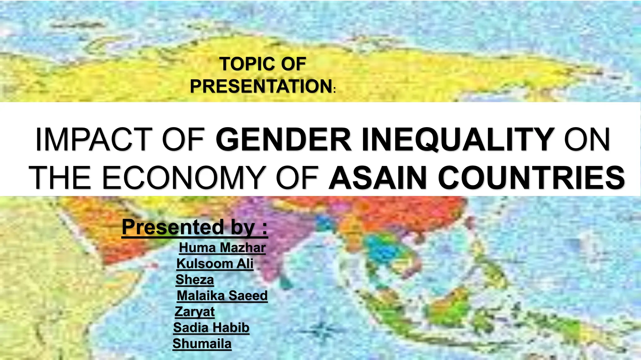 IMPACT OF GENDER INEQUALITY ON ASIAN COUNTRIES.pptx | Job Market | Economy