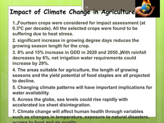 Impact of global climate change on agriculture A Presentation by Mr ...