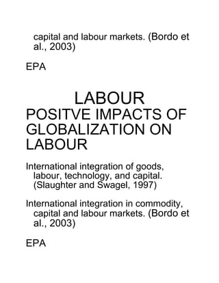 Impact of globalization on labour, commerce and industry and their ...