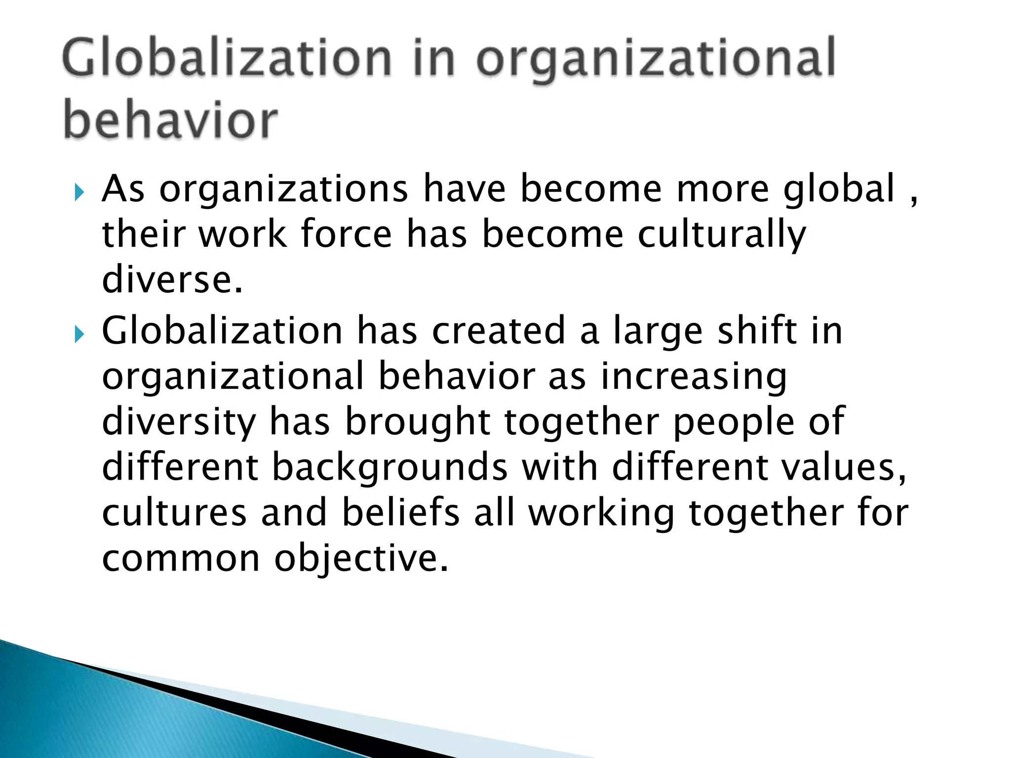 Impact of globalization on organizational behavior | PPTX