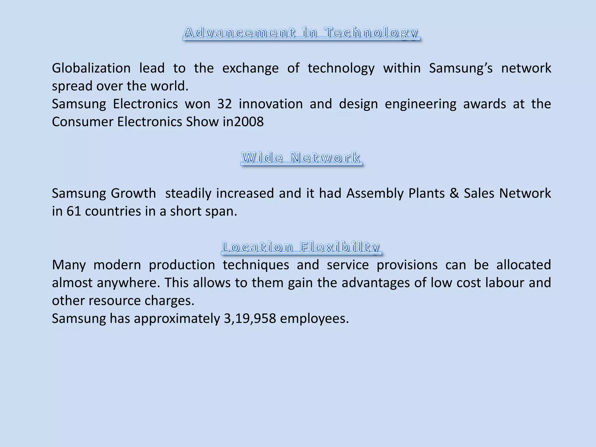 Impact of Globalization on Samsung Electronics. | PPTX