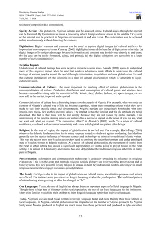 Impact of globalization on socio cultural development in nigeria | PDF
