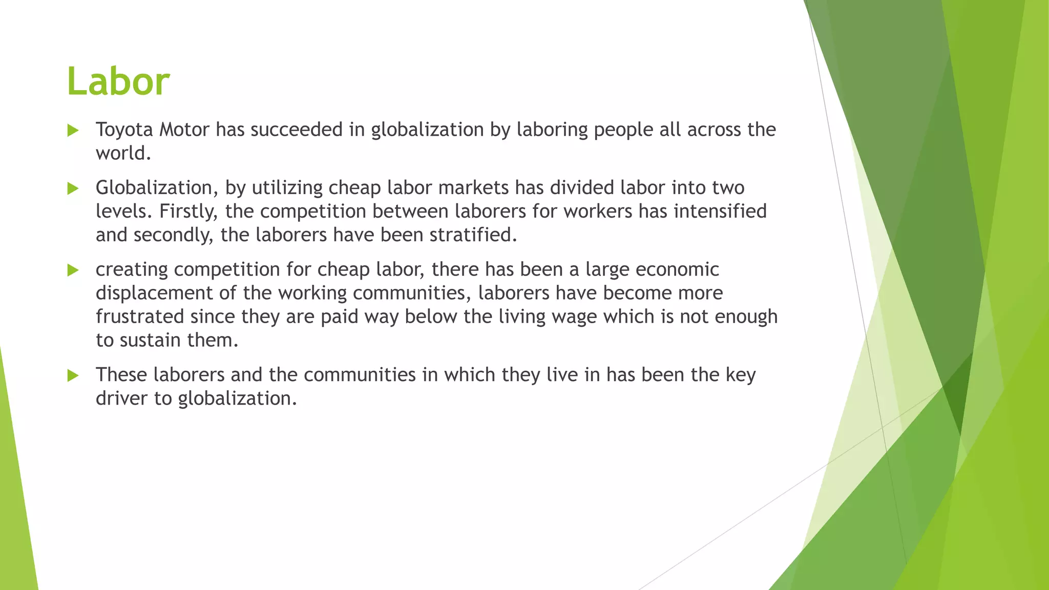 Impact of globalization on toyota motors | PPTX