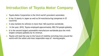 Impact of globalization on toyota motors | PPT