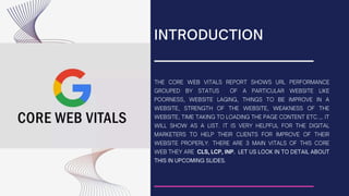 IMPACT OF GOOGLE CORE WEB VITALS UPDATE ON WEBSITE PERFORMANCE AND USER ...