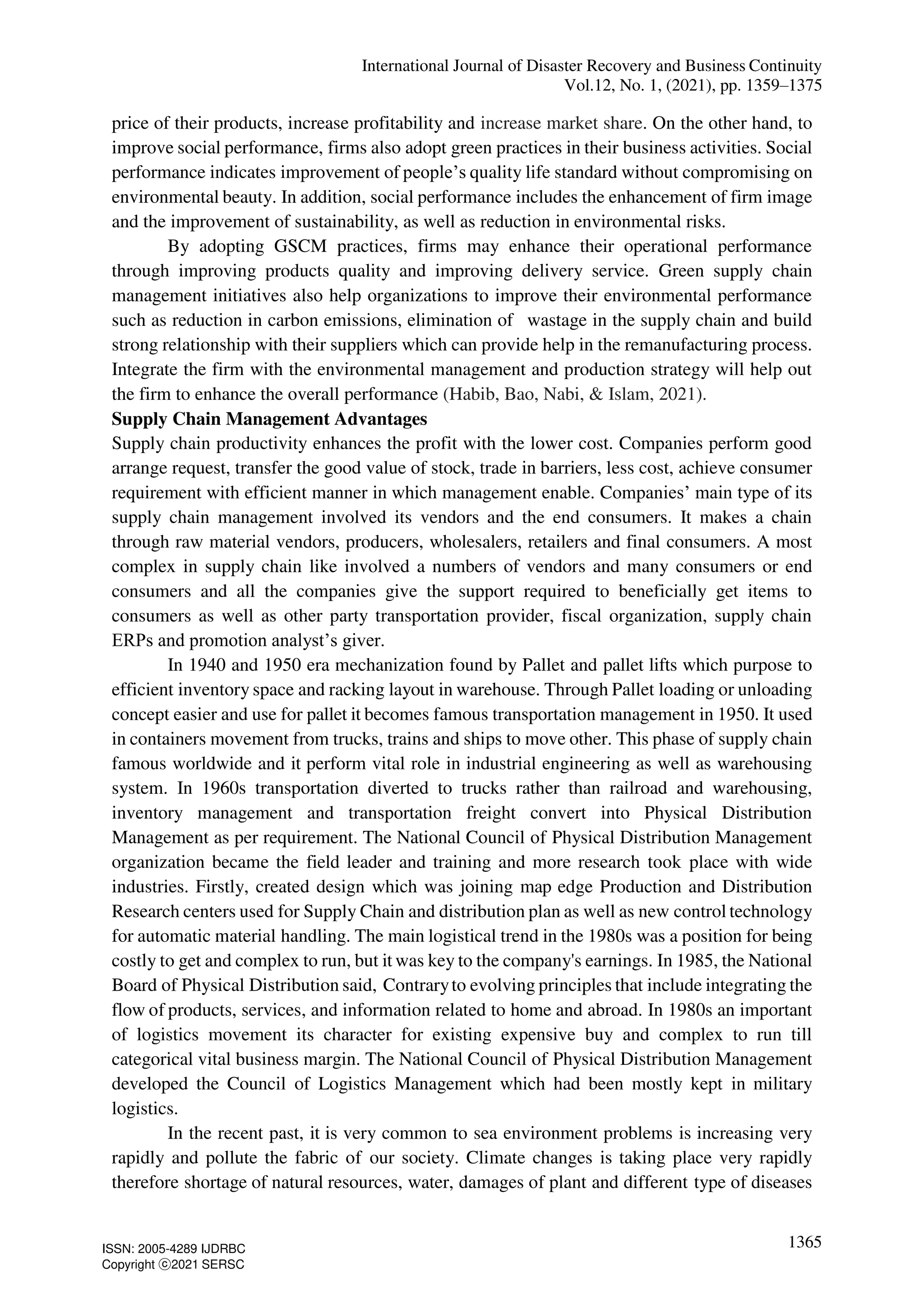 Impact of Green Supply Chain Management Practices on Environment ...