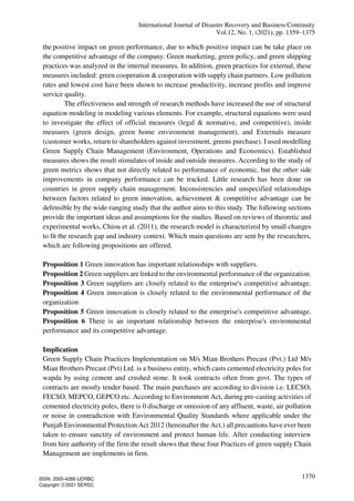 Impact of Green Supply Chain Management Practices on Environment ...