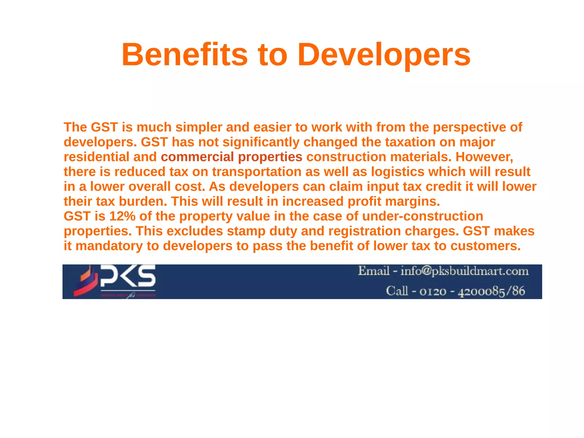 Impact of gst on real estate | PDF