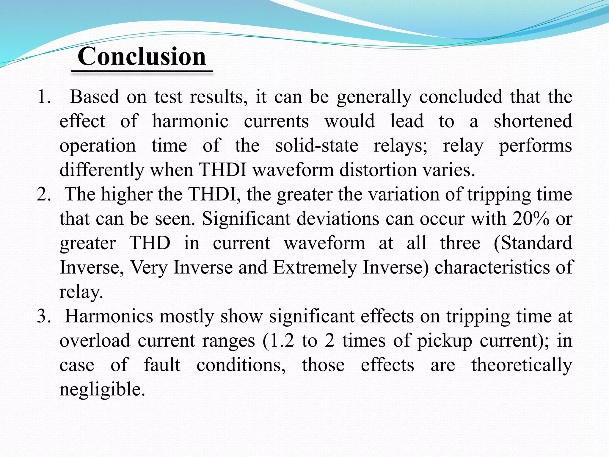 Impact of harmonics on tripping time of the relay | PPTX | Home ...