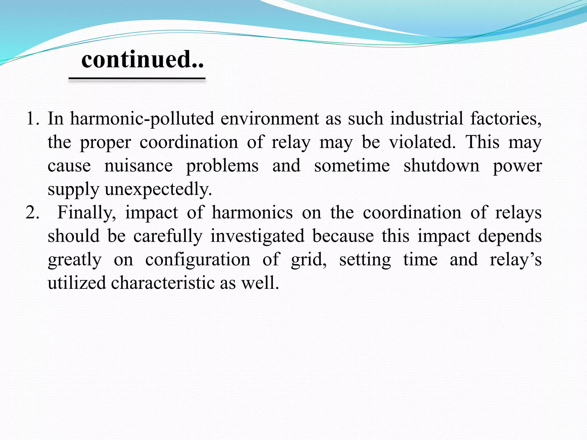 Impact of harmonics on tripping time of the relay | PPTX | Home ...