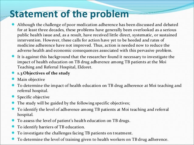 Impact of health education on tuberculosis drug adherence