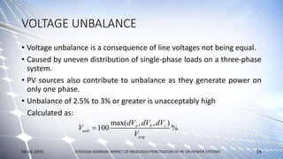 Impact of high level penetration of photovoltaics on Power system | PPTX